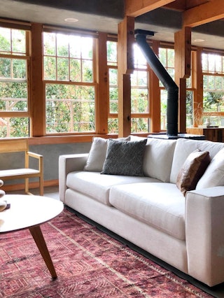 Quartz White 3 Seater Fabric Sofa w Throw Pillows Sitka Article
